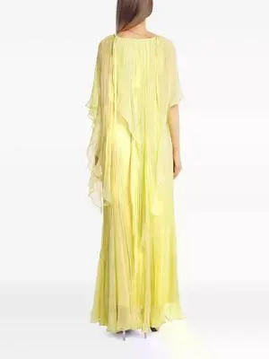 IRINA SCHROTTER Cherise Pleated Ruffled Gown