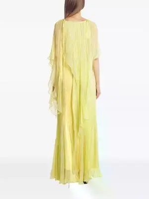 IRINA SCHROTTER Pleated Ruffled Gown - Yellow