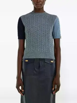 FERRAGAMO Short Sleeve Gancio Detail Top