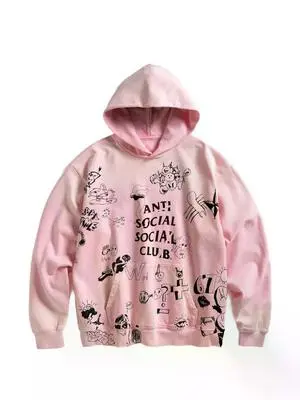 ANTI SOCIAL SOCIAL CLUB Illustrated Graphic Hoodie - Pink