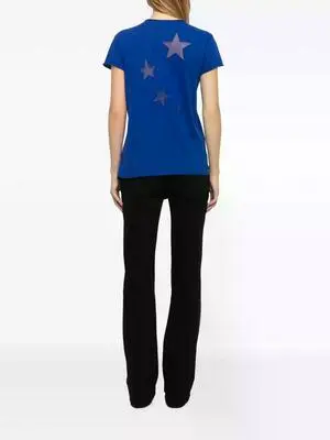 Zadig&Voltaire Fishnet Star-patch V-neck T-shirt