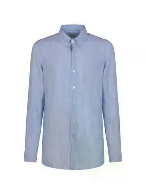 FINAMORE 1925 Vertical-stripe Button-down Shirt - Blue