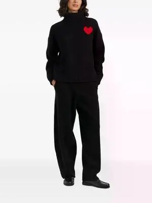 Chinti & Parker Heart-intarsia Roll-neck Sweater