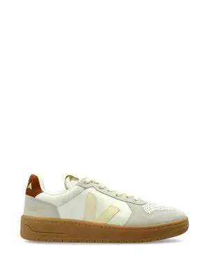 VEJA V-82 Leather Sneakers With Perforated Detailing - Neutrals