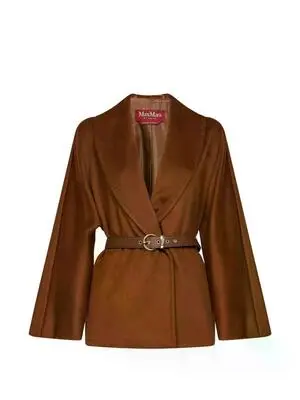 Max Mara Abissi Belted Shawl-collar Jacket