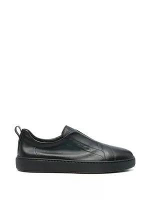 Santoni Leather Slip-on Sneakers
