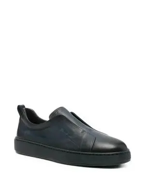 Santoni Leather Slip-on Sneakers