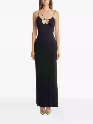 IRINA SCHROTTER Luna Crystal-embellished Cut-out Maxi Dress - Black