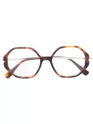 Max Mara Hexagonal Tortoiseshell Glasses