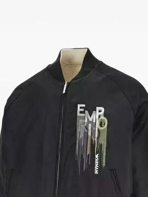 Emporio Armani Logo-embroidered Long-sleeve Bomber Jacket