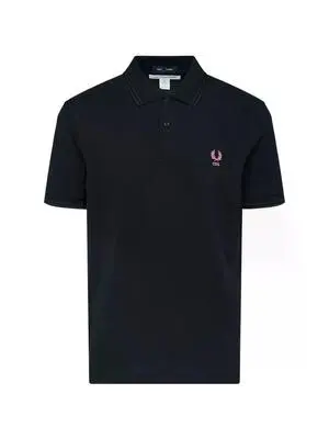 Comme Des Garçons X Fred Perry Logo-embroidered Tipped Polo Shirt - Black