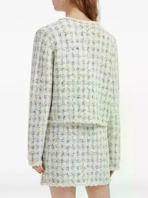 B+AB Tweed Frayed Cardigan