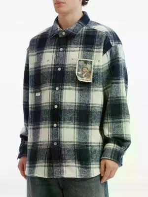 MUSIUM DIV. Check-pattern Embroidered Shirt