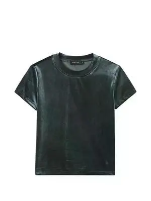 TOUT A COUP Velvet-effect T-shirt - Green