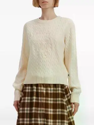 CHOCOOLATE Cable-knit Embroidered-crest Sweater