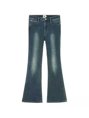 B+AB Faded Flared-leg Jeans - Blue