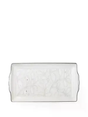 GINORI 1735 Agrifoglio Holly-print Tray - White