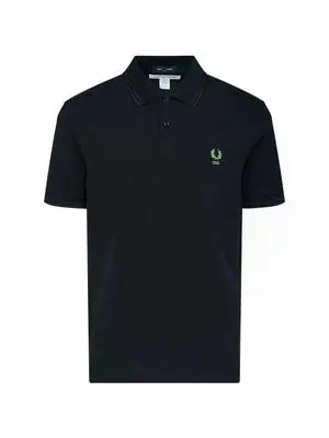 Comme Des Garçons X Fred Perry Logo-embroidered Piqué Polo Shirt - Black