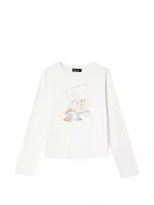 TOUT A COUP Graphic-print Long-sleeve T-shirt - White