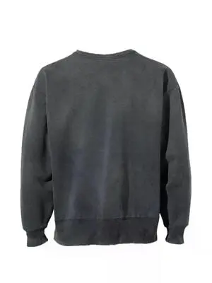 SAINT MXXXXXX Distressed Graphic-print Sweatshirt - Black
