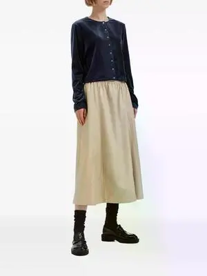 TOUT A COUP Midi Elasticated-waist Panelled Skirt