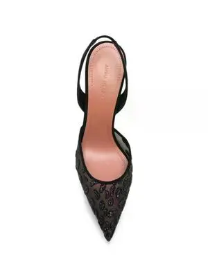 Amina Muaddi Holli Leopard-print Mesh Pumps