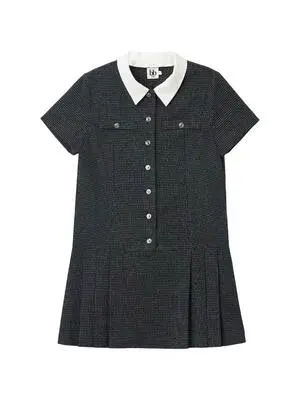 B+AB Mini Tweed-effect Pleated Dress
