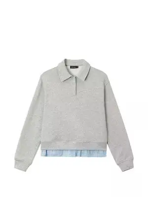 TOUT A COUP Layered-detail Polo Shirt - Grey