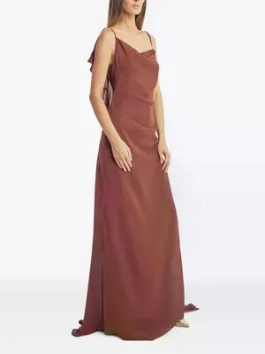 IRINA SCHROTTER Ruffled Cowl-neck Maxi Dress