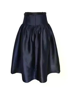 SELF-PORTRAIT Belted Taffeta Skirt