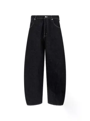 Comme Des Garçons Contrast-stitch Tapered Jeans - Blue