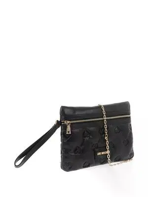 Moschino Heart-embossed Quilted Clutch Bag