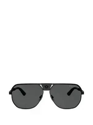 Versace Greca Flow Navigator Sunglasses - Black
