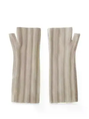 Herno Ribbed-knit Cashmere Fingerless Gloves