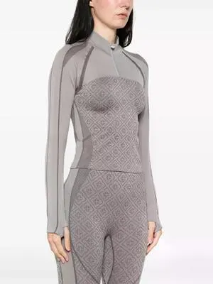 CASABLANCA Casablanca Monogram Print Half-Zip Top