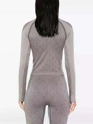 Casablanca Monogram Print Half-zip Top