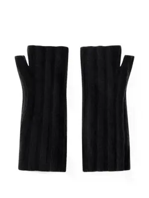 Herno Fingerless Ribbed-knit Gloves - Black