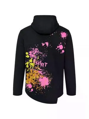 Comme Des Garçons Asymmetric Paint-splatter Hoodie