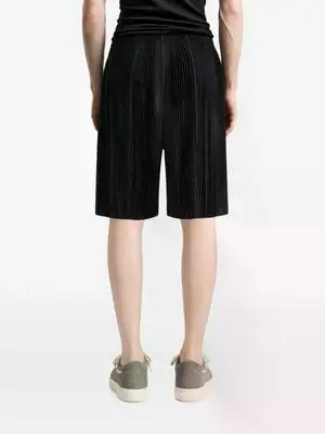 Issey Miyake Pleated Textured Shorts - Black
