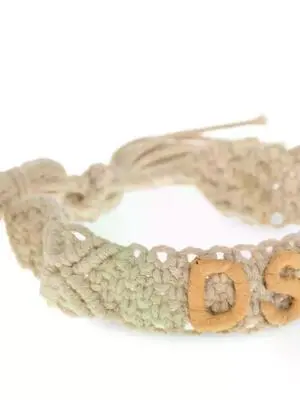 Dsquared2 Crochet Bracelet With Tassels And Logo Detail