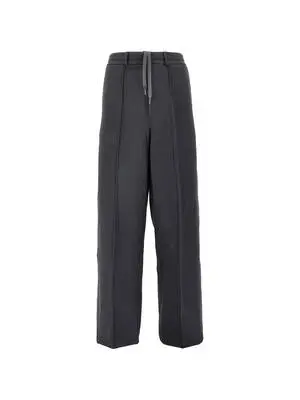 Emporio Armani Drawstring Pintuck Track Pants - Grey