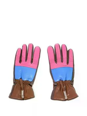 Dsquared2 Colour-block Leather Gloves - Brown
