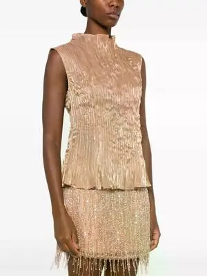 Aje Chloe Crinkled Sleeveless Top