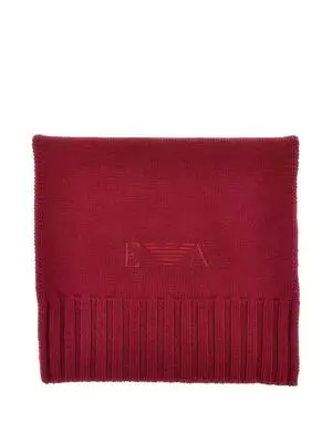 Emporio Armani Logo-embroidered Ribbed-knit Scarf