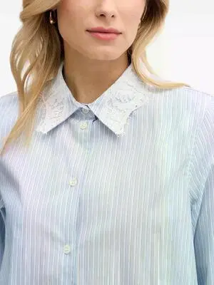 MOS MOSH Elinda Lace-trim Striped Shirt