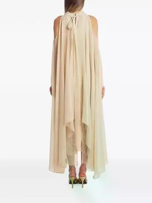 IRINA SCHROTTER Sequin-embellished Cape-overlay Midi Dress