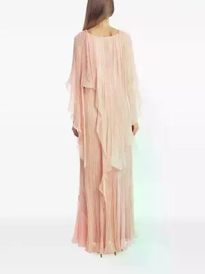 IRINA SCHROTTER Plissé-effect Ruffled Midi Dress
