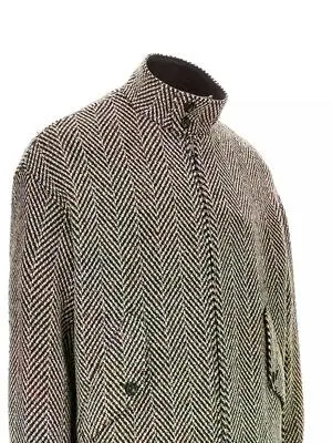 Emporio Armani Chevron Pattern High-neck Jacket