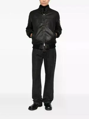 MANDELLI Zip-up Leather Jacket