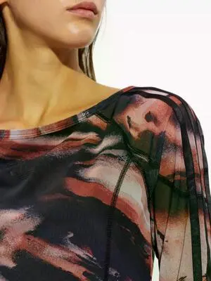 Adidas Abstract Print Long Sleeve Mini Dress